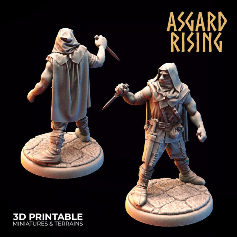 Bandit Rogue Fighter Male Miniatures From Asgard Rising for TTRPG DND ...