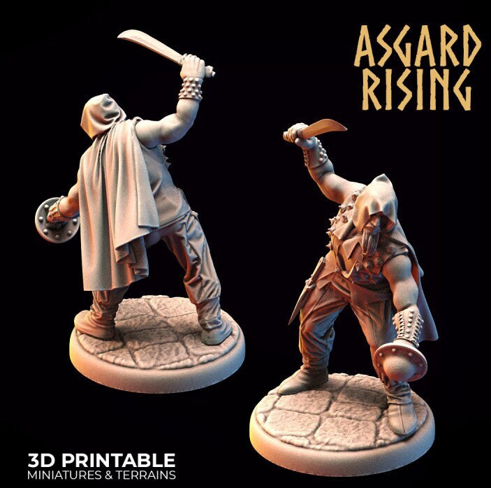 Bandit Rogue Fighter Male Miniatures From Asgard Rising for TTRPG DND ...