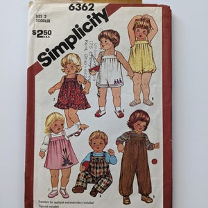 Vintage Simplicity Pattern #6362 Size 2 Toddler - Etsy
