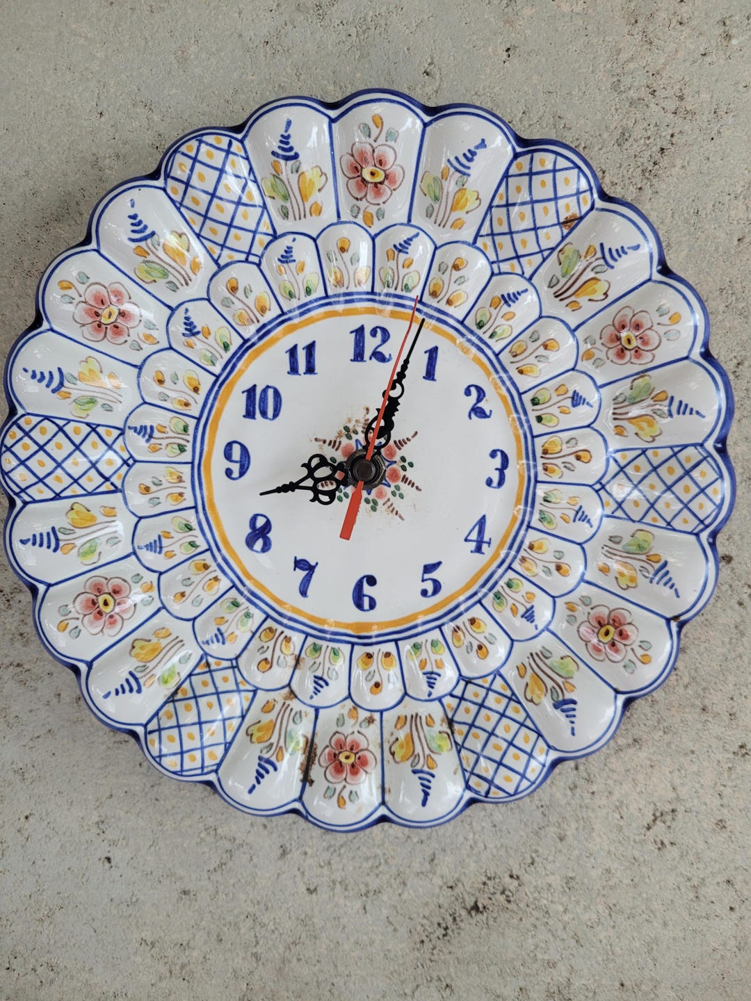 Talavera Wall Clock Floral Wall Clock Free Shipping - Etsy