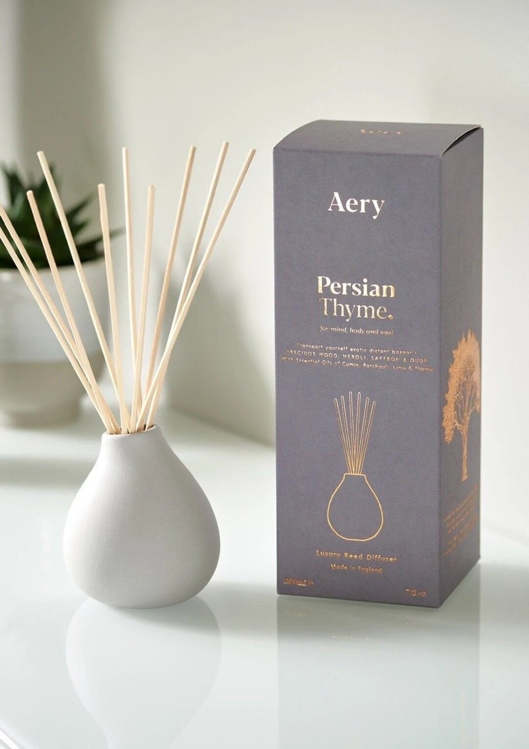 Persian Thyme Reed Diffuser Light Grey Clay - Etsy