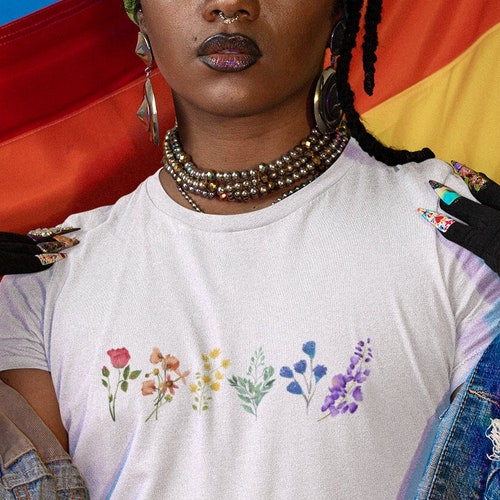 Wildflowers Lgbtq Unisex T Shirt Pride Rainbow Etsy