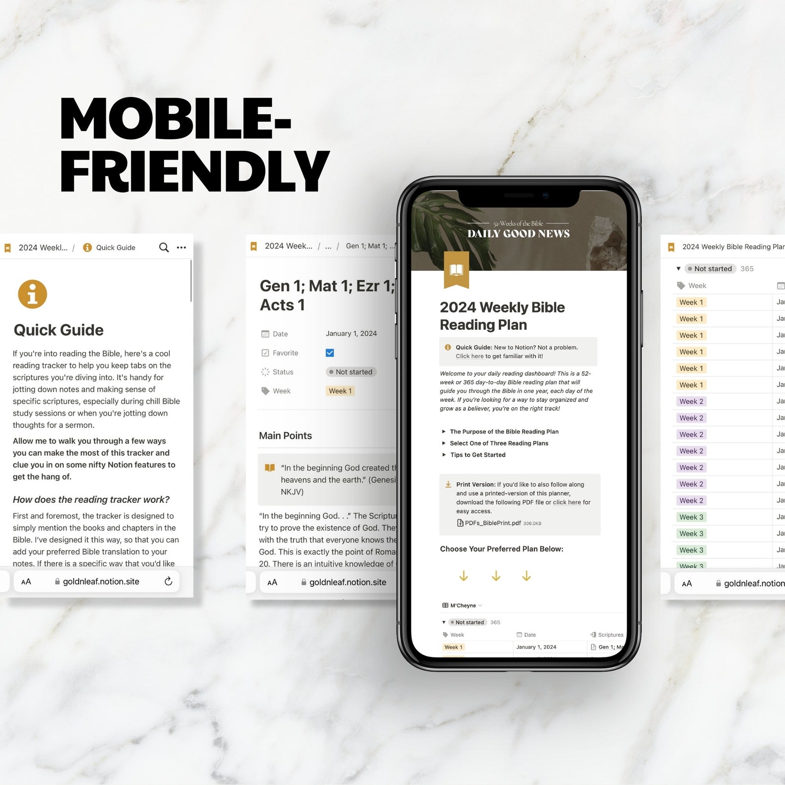 2024 Weekly Bible Reading Plan for Bible Readers, Notion Template ...