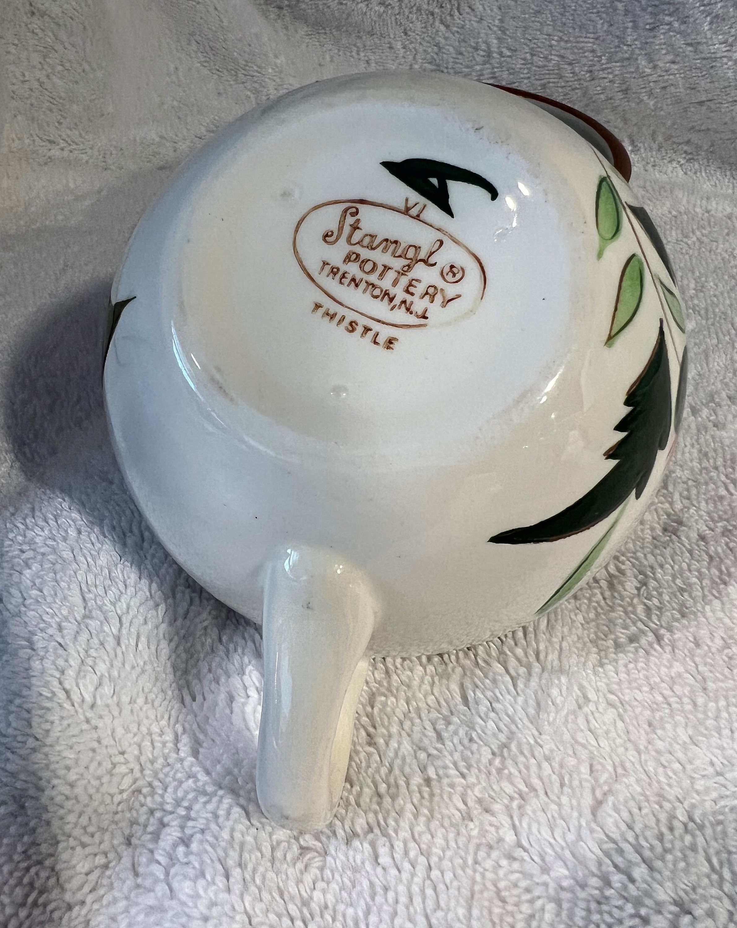 Four Vintage Stangl Pottery Cups, Mid Century, Pink Thistle Pattern - Etsy