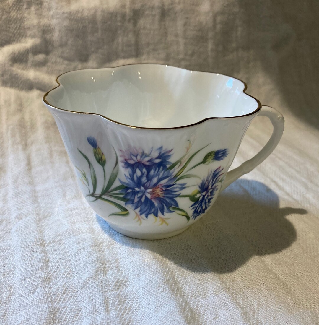 Staffordshire Blue Cornflower Tea Cup - Etsy