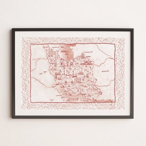 Map of Iran Illustrated - Poster for Print / Digital / Size: 70 X 50 CM ...