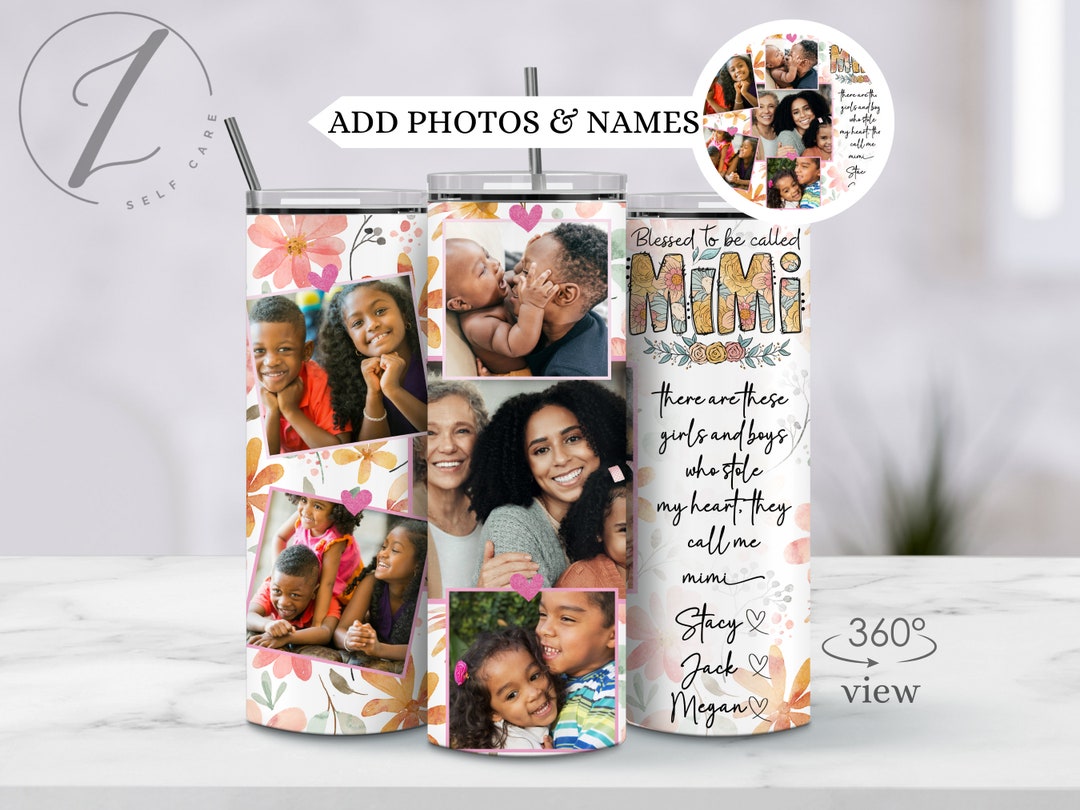 Mimi Photo Collage Tumbler, Mimi Birthday Gift, Gift for Grandma ...
