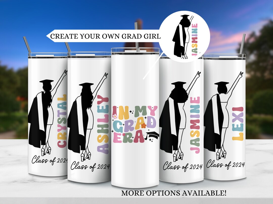 In My Grad Era Graduation Tumbler, Retro Tumbler for Graduate, Class of ...