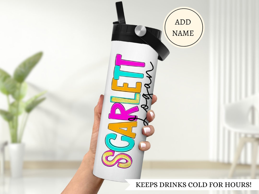 Personalized Kids Water Bottle With Name, Colorful Water Bottle for ...