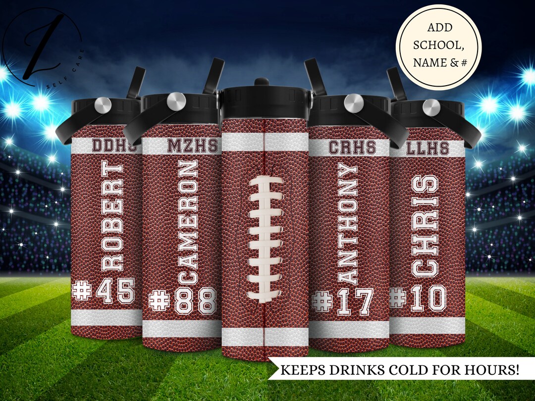 Custom Football Team Water Bottle, Gift for Football Team, High School ...
