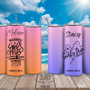 Girl Group Trip Vacation Tumblers, Birthday Vacation Girls Trip Cups ...