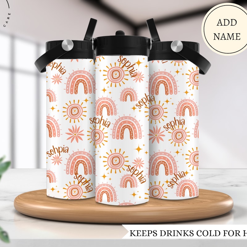 Rainbow Water Bottle - Etsy