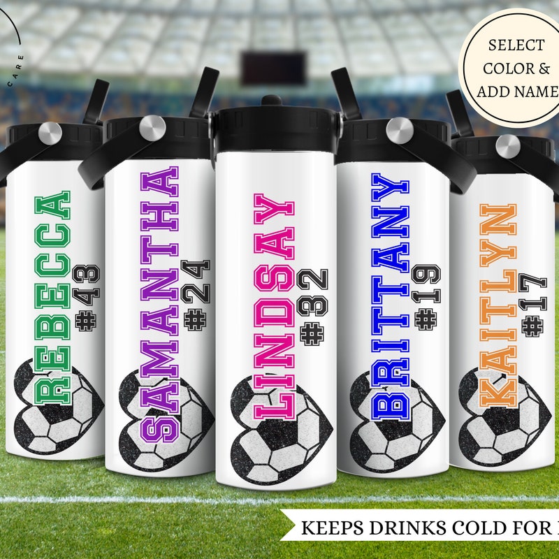 Soccer Water Bottle - Etsy