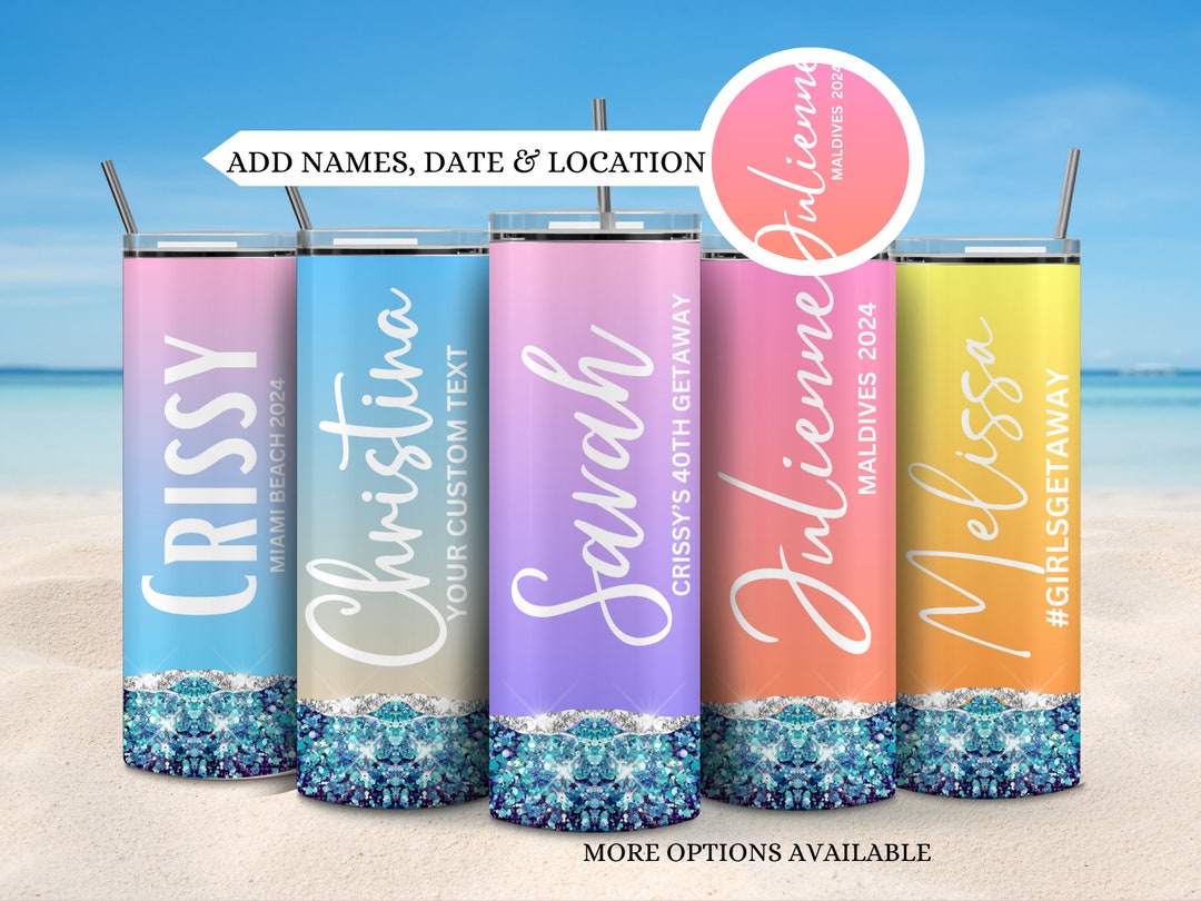 Girls Trip Matching Tumblers, Custom Bachelorette Vacation Cups, Girls ...
