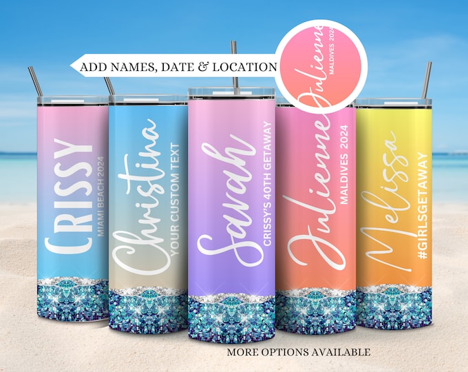Girls Trip Matching Tumblers, Custom Bachelorette Vacation Cups, Girls ...