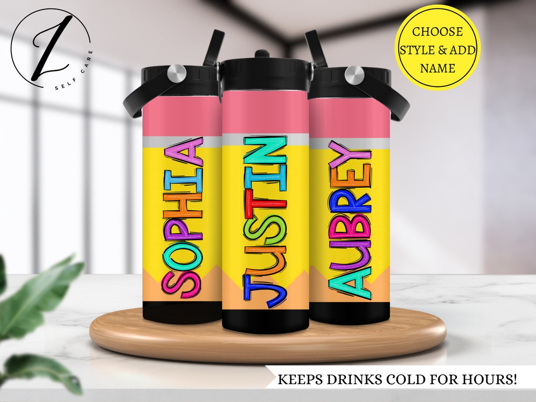 Custom School Water Bottle for Kids, Personalized Insulated Kids Water ...