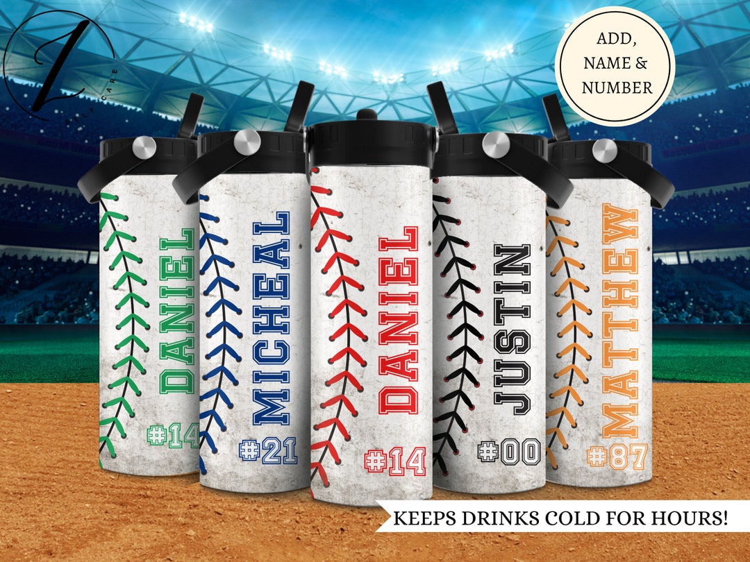 Custom Baseball Water Bottle, Insulated Baseball Team Water Bottle With ...
