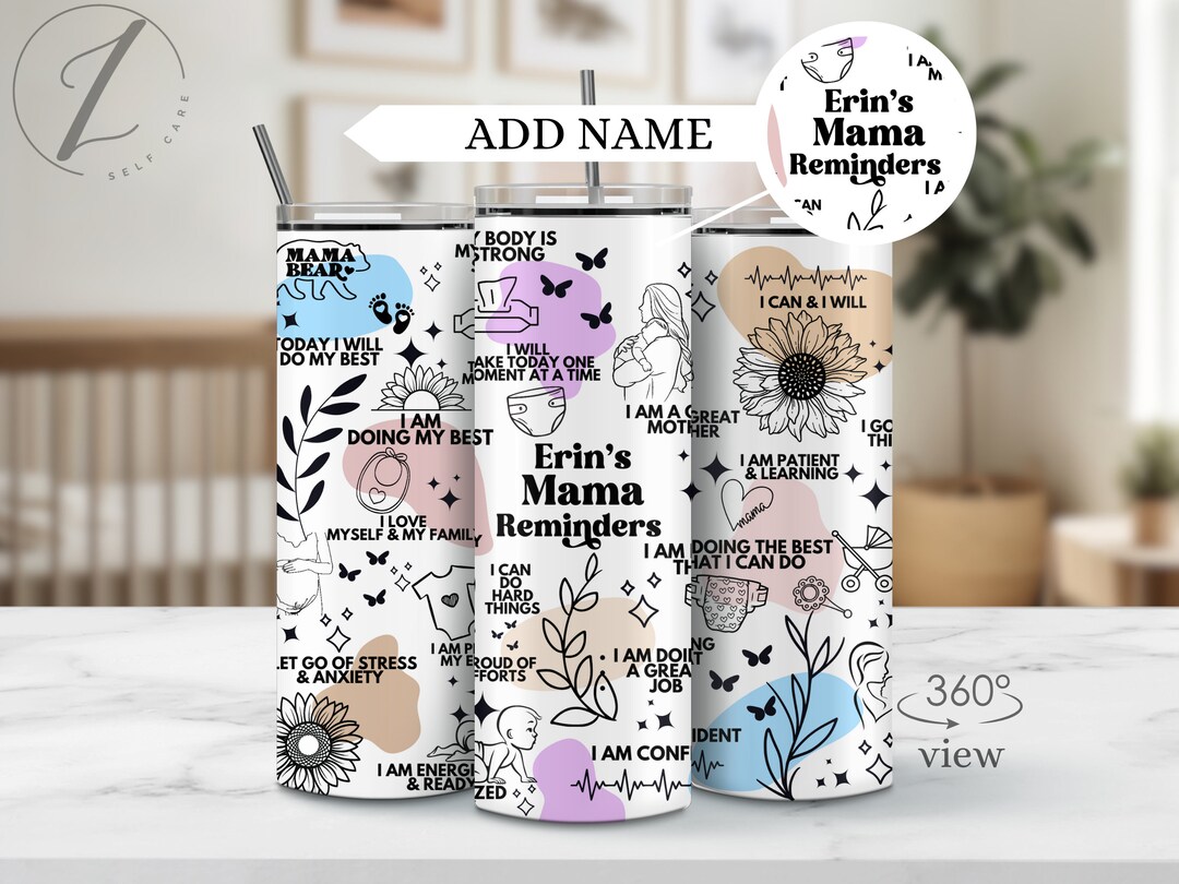 New Mom Tumbler, Daily Reminders for Mama, Ice Coffee Cup for New Mom ...