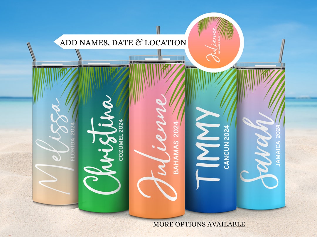 Personalized Vacation Tumblers, Custom Tumblers for Family Vacation ...
