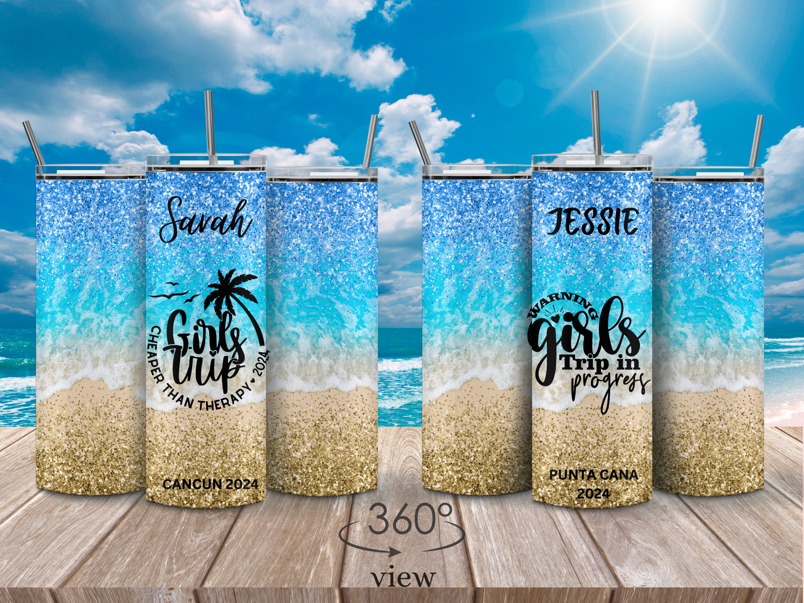Girls Trip Vacation Tumblers, Matching Birthday Vacation Tumblers, Girl ...