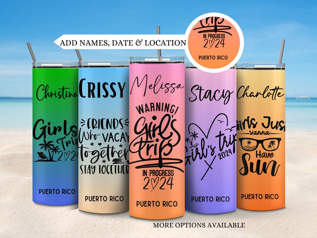 Girl Group Trip Vacation Tumblers, Birthday Vacation Girls Trip Cups ...