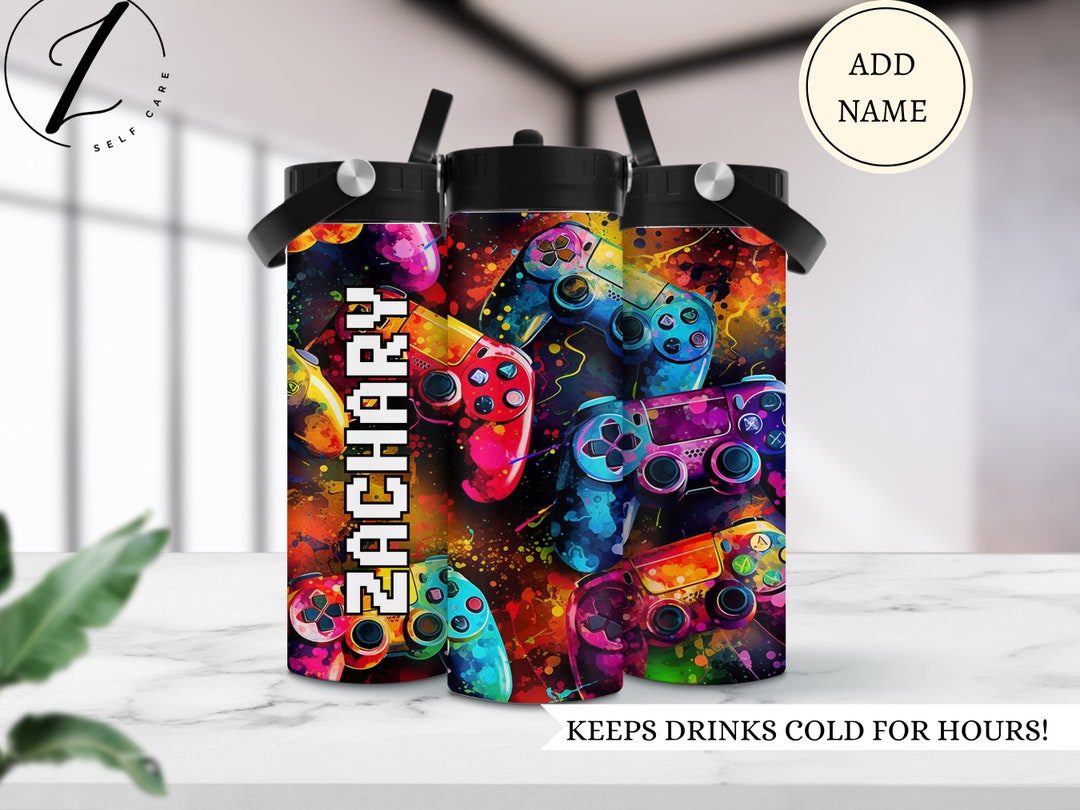 Gamer Water Bottle for Son, Custom Game Controller Water Bottle With ...