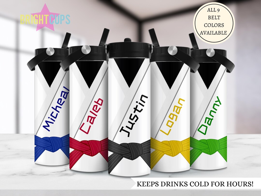 Karate Water Bottle With Name, Karate Class Cup for Kids, Personalized ...