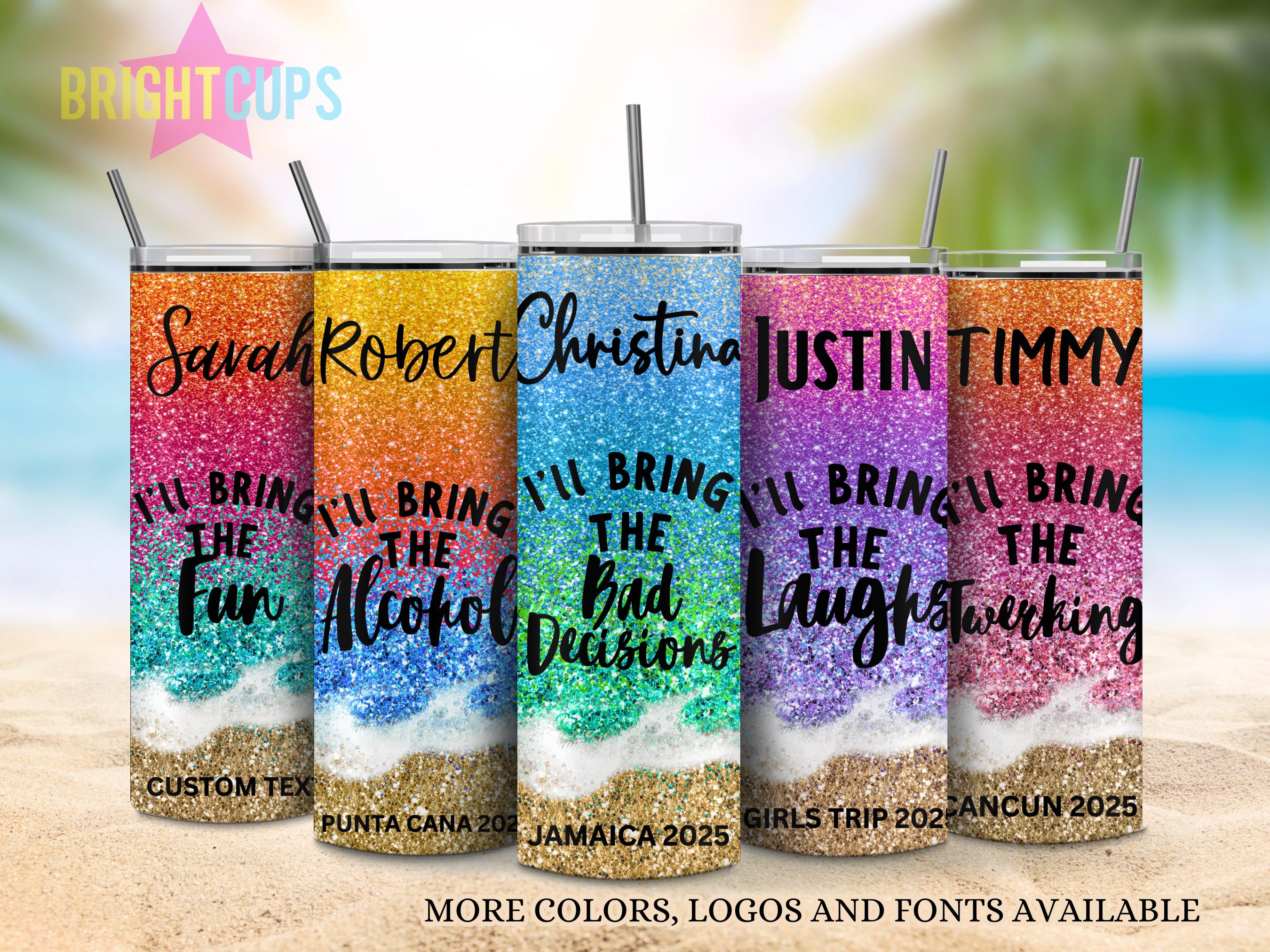 Birthday Vacation Tumblers, Girls Trip Cups, Custom Matching Group ...
