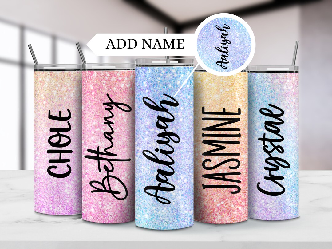 Personalized Glitter Tumbler With Name, Ombre Glitter Tumbler, Custom ...