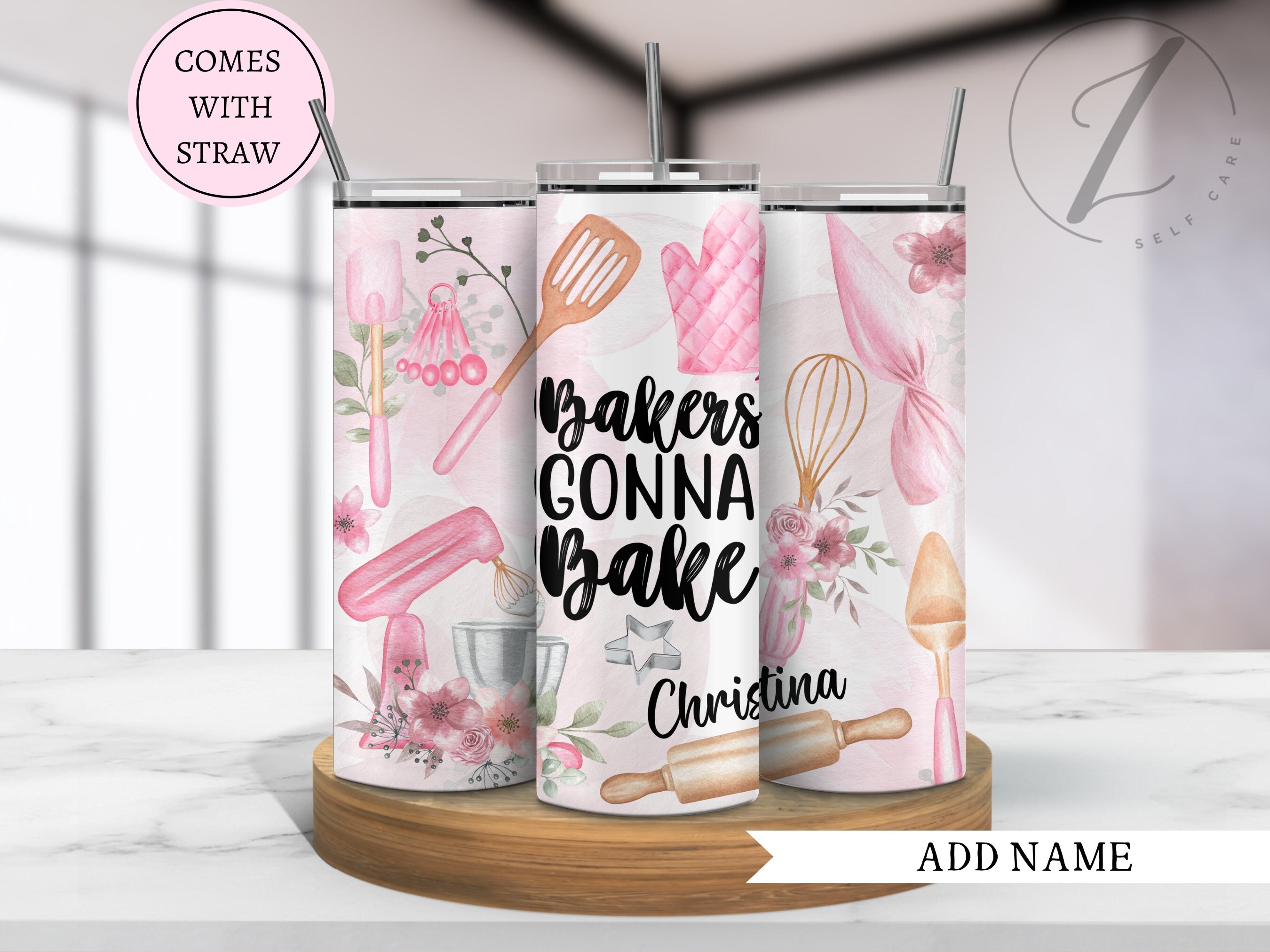 Bakers Gonna Bake Tumbler, Water Color Baking Tools Tumbler, Gift for ...