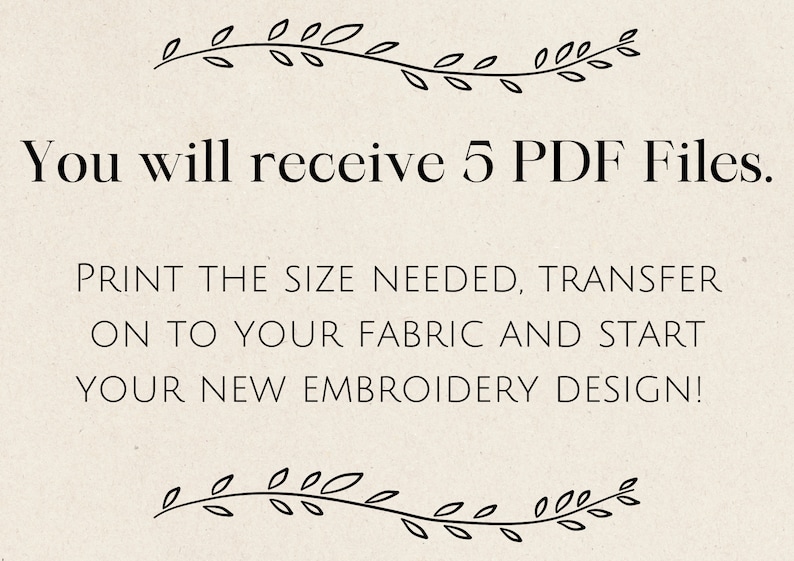 Simple Flower Hand Embroidery Design, 5 PDF Embroidery Hoop Digital ...
