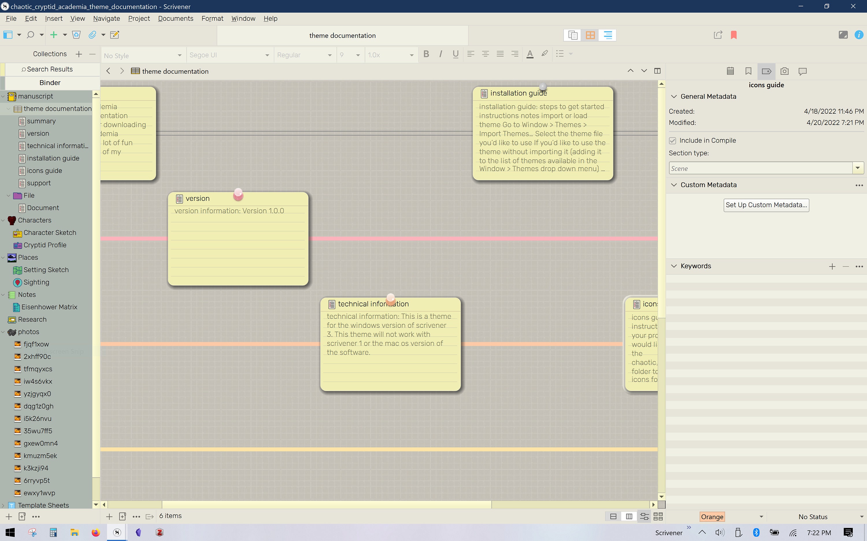 Chaotic Cryptid Academia Aesthetic Scrivener 3 Theme for Windows - Etsy
