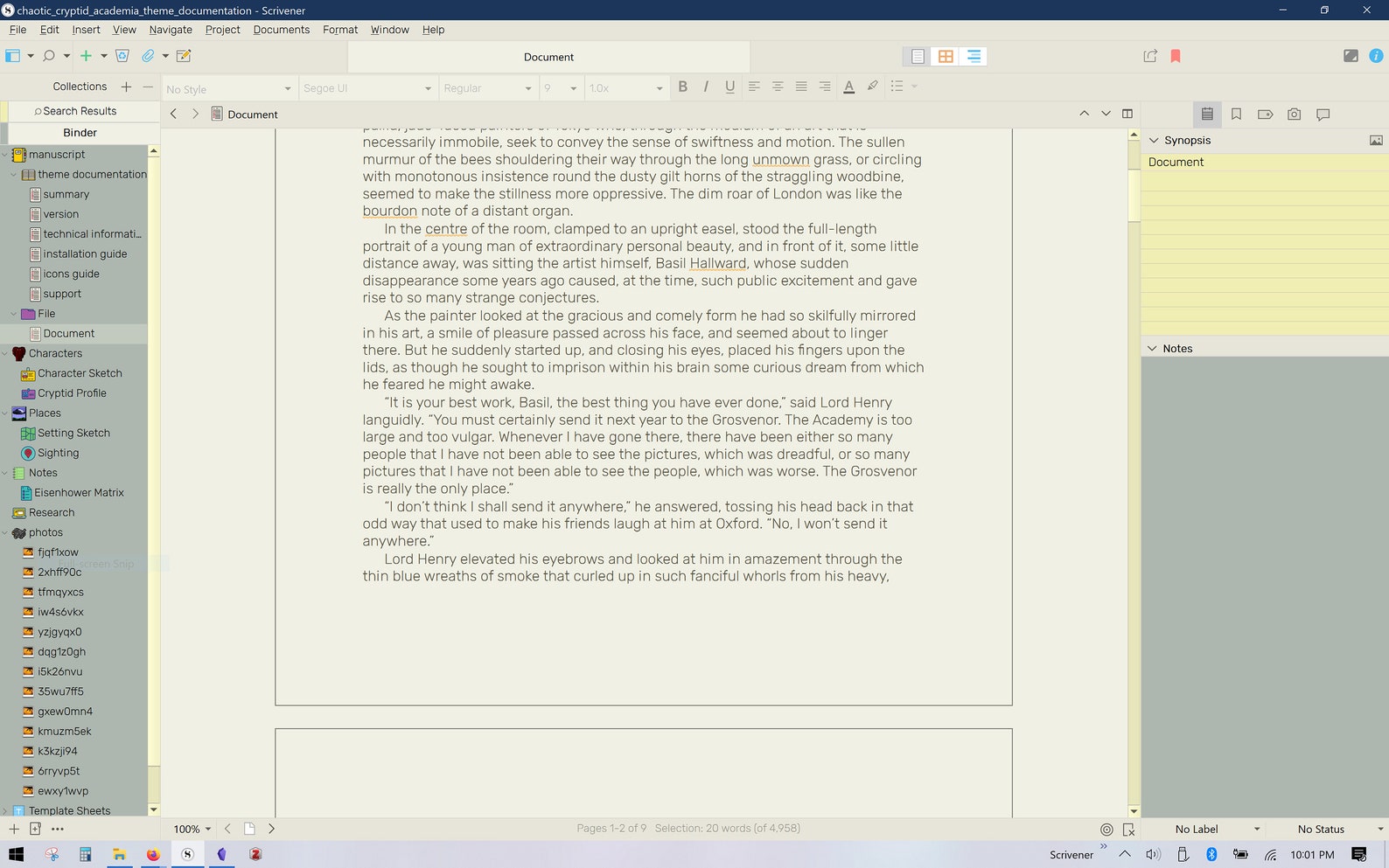 Chaotic Cryptid Academia Aesthetic Scrivener 3 Theme for Windows - Etsy