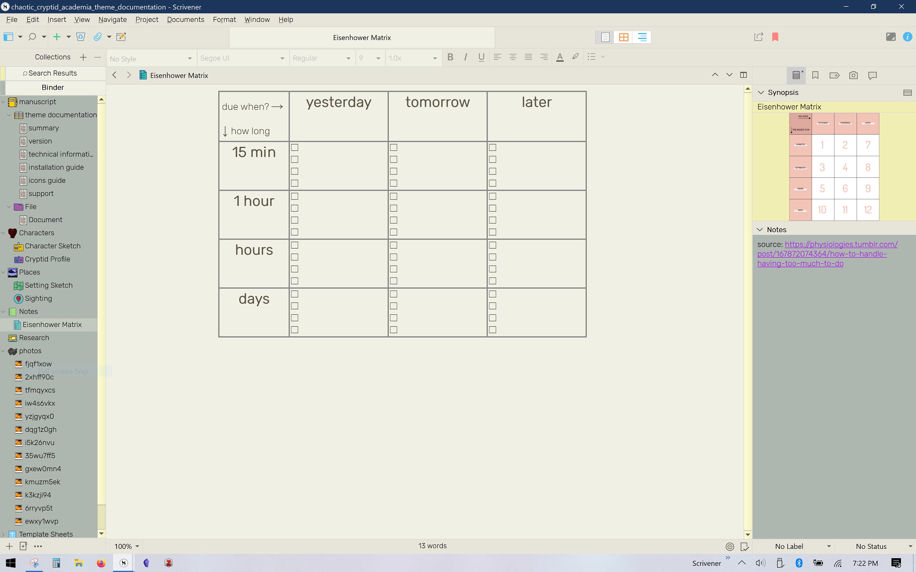 Chaotic Cryptid Academia Aesthetic Scrivener 3 Theme for Windows - Etsy