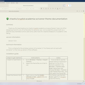 Chaotic Cryptid Academia Aesthetic Scrivener 3 Theme for Windows - Etsy