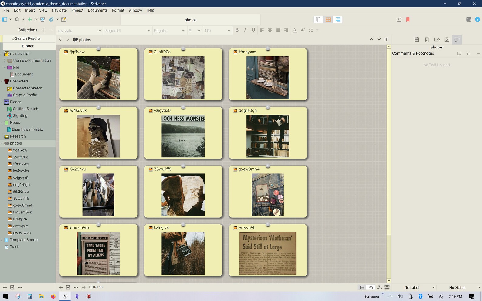 Chaotic Cryptid Academia Aesthetic Scrivener 3 Theme for Windows - Etsy