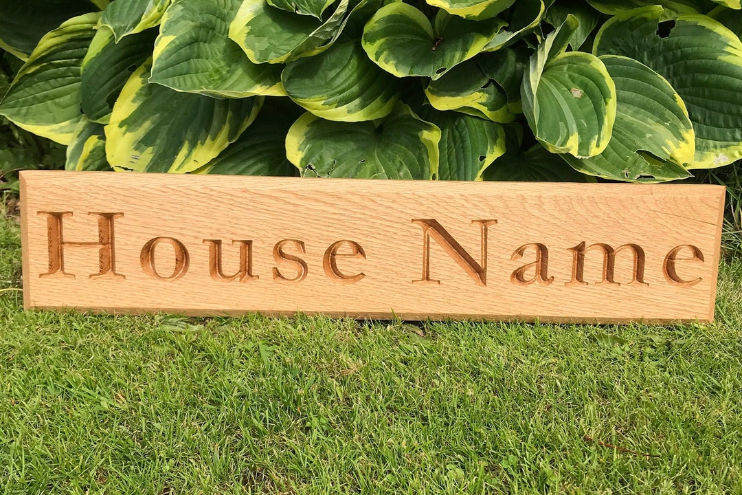 Personalised Oak House Name Sign, Bespoke Sign, Door Sign, House Number ...