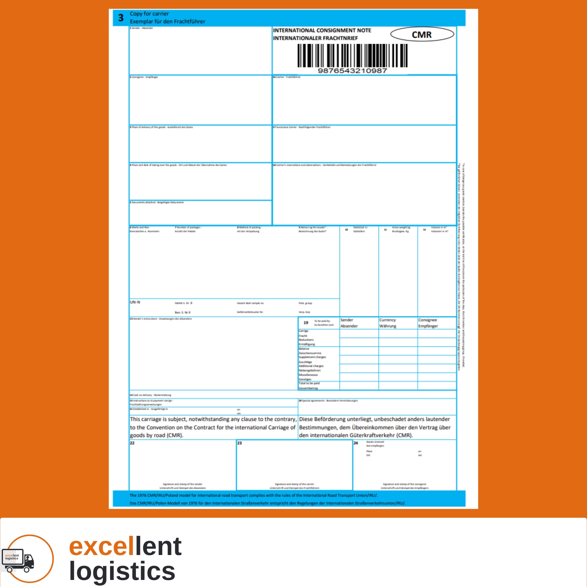 CMR Vorlage Excel - Etsy.de