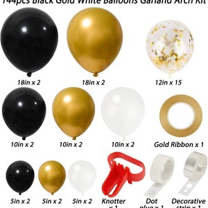 144pcs Black and Gold Balloon Garland Arch Kit 5 10 12 18 - Etsy