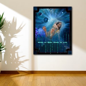 Word of God Jesus Wall Art. Original Christian Digital Design. Hand of ...