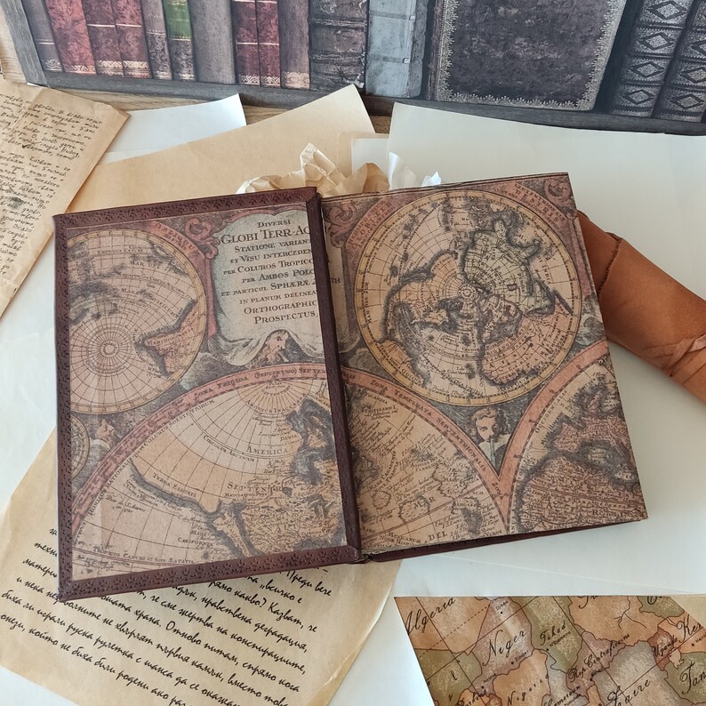 Handbound Hardcover Genuine Leather Journal Antique Look Notebook Blank ...