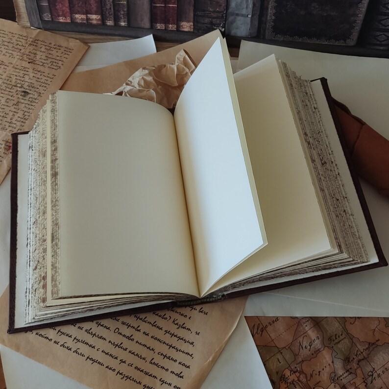 Handbound Hardcover Genuine Leather Journal Antique Look Notebook Blank ...