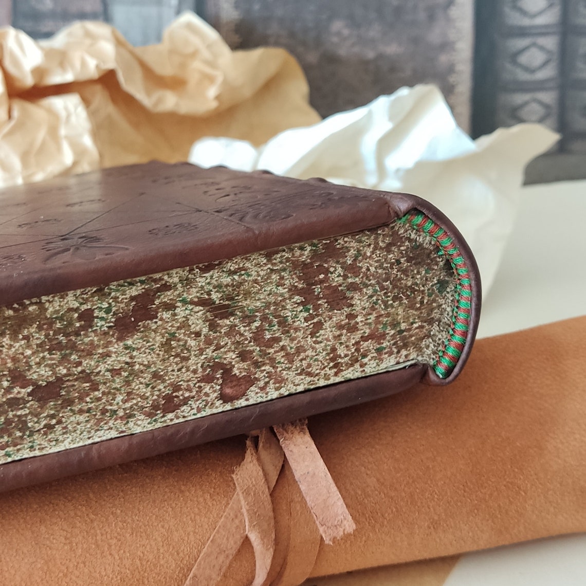 Handbound Hardcover Genuine Leather Journal Antique Look Notebook Blank ...