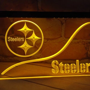 Pittsburgh Steelers Sports LED Light Sign - 8 X 12 / Acrylic Wall Art ...