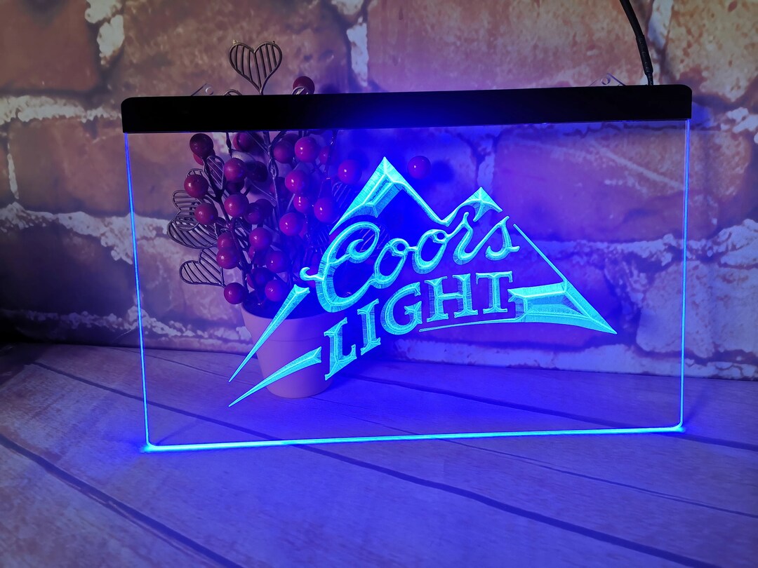 Coors Light LED Sign Light Neon Acrylic Carved Hanging Wall Bar Beer ...