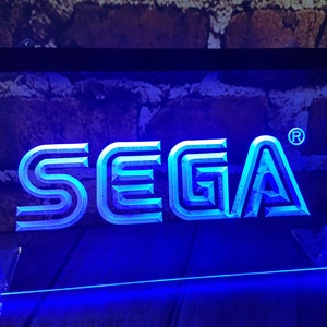 Custom, Sega LED Sign Neon Light, Personalized Game Room Lit Up Display ...