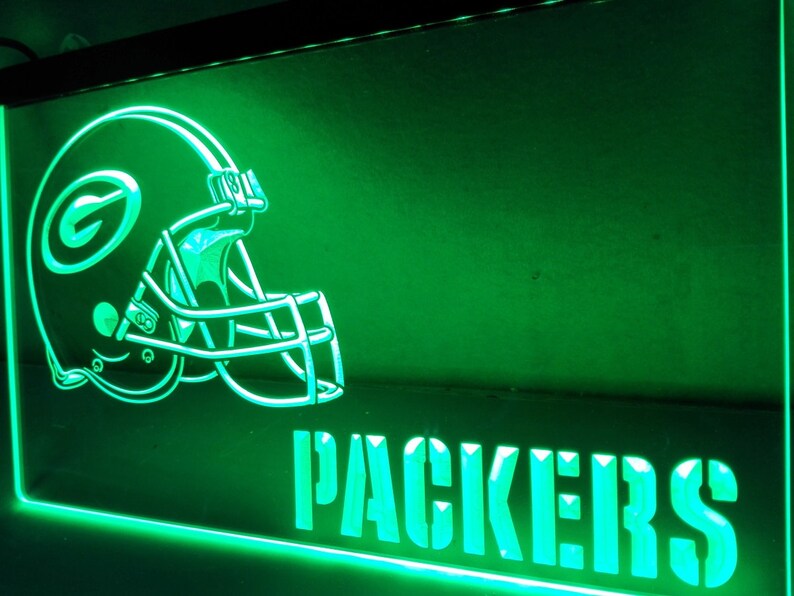 Green Bay Packers LED Sign Light Game Neon Acrylic Carved - Etsy
