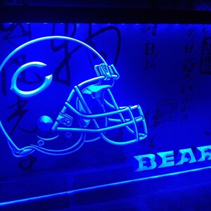 Chicago Bears LED Sign Light Game Neon Acrylic Carved Hanging - Etsy