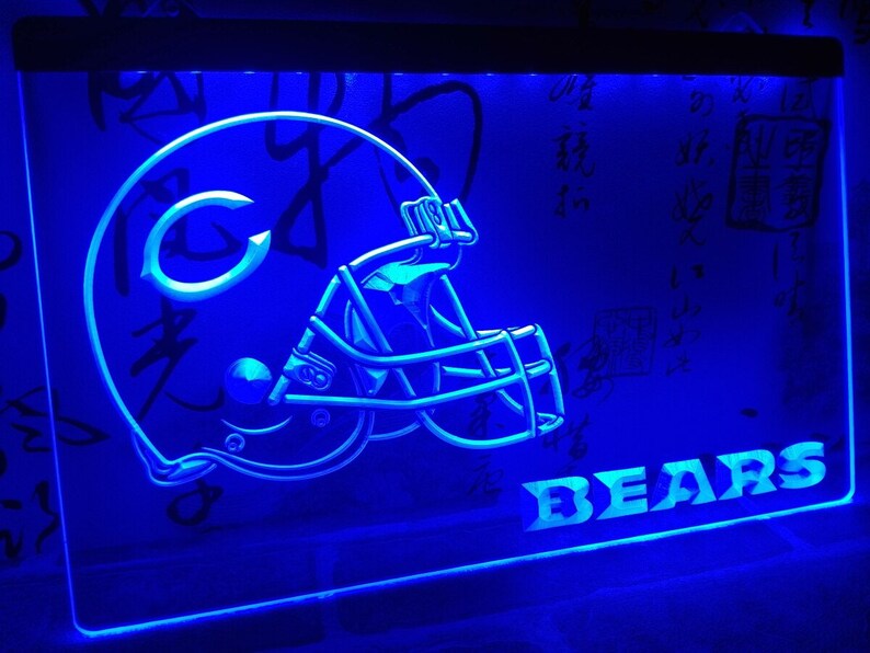 Chicago Bears LED Sign Light Game Neon Acrylic Carved Hanging - Etsy