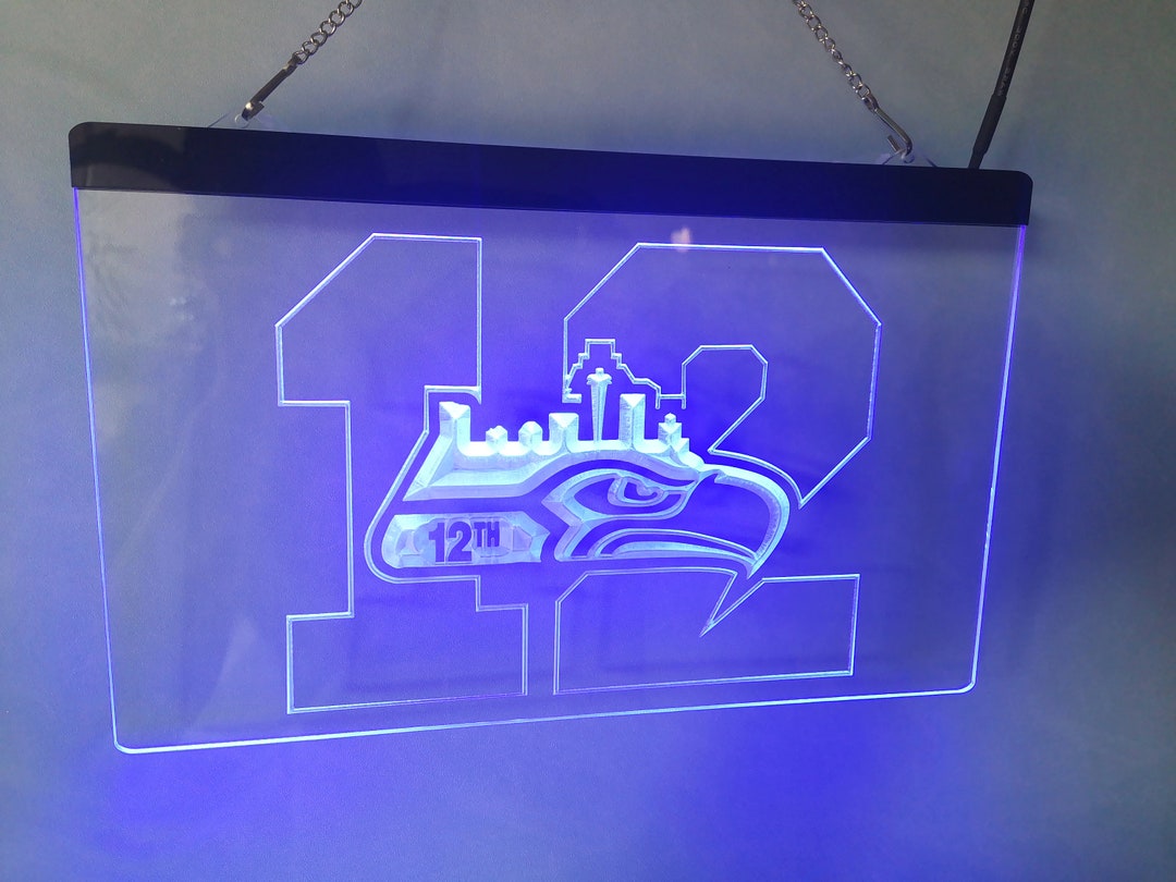 Seattle Seahawks Sports LED Light Sign 8 X 12 / Acrylic Wall Art Man ...